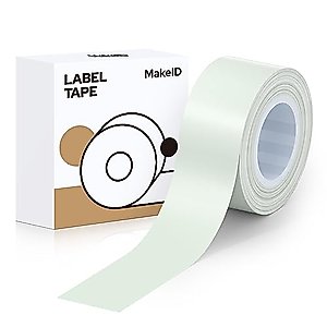 MakeID Label Tape Compatible with MakeID Label Makers L1 M1 Q1 Refills Waterproof Laminated Custom Stickers Office Labels Replacement L-16F1 0.63" x 13' (16mm x 4m)