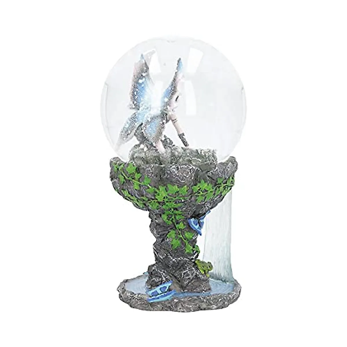 Nemesis Now Immortal Flight Anne Stokes Fairy Snow Globe 10cm, Resin, Grey|White
