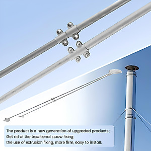 Ebusin 10" Extended Roof Bracket Supports Chimney Stove Pipe for DuraVent Triple Wall 6" I.D,Suitable for All Outer Diameters of 10", Stability Against Wind & Snow, Includes Brackets & Adjustable Leg