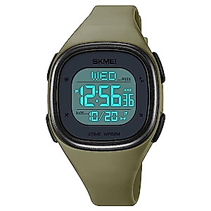 CakCity Square Watch Men Military Style Watch for Men Outdoor Watches for Women Green Digital Watch for Men with Alarm Dual Time