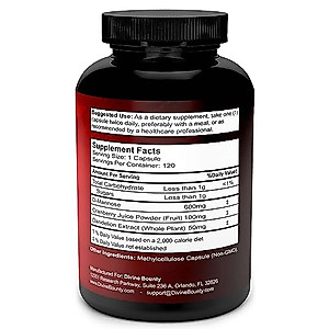 Divine Bounty D-Mannose Capsules - 600mg D Mannose Powder per Capsule with Cranberry and Dandelion Extract to Support Normal Urinary Tract Health - 120 Veggie Capsules