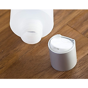 JUVITUS 6 oz Clear Natural Refillable Plastic Squeeze Bottle with Silver Disc Cap (3 Pack)