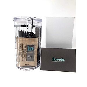 Crystal Cut Acrylic Cigar Humidor Jar with Boveda 69% 2-Way Humidity System, 25 Cigar Capacity
