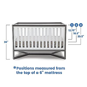 Delta Children Tribeca 4-in-1 Convertible Crib, White/Grey