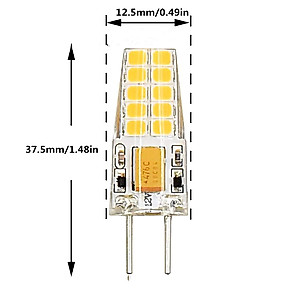 Lxcom Lighting 2.5W G4 led Light Bulbs AC/DC 12V G4 Mini LED Bulb(4 Pack)- 25W Halogen Light Bulbs Replacement Warm White 3000K JC T3 Lamp for Chandelier Display Puck Light Landscape Lighting