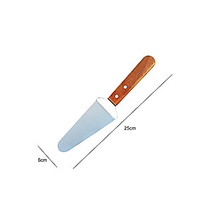1 Piece Pie Server Stainless Steel Pie Server Shovel Cake Holder Transfer Triangular Transfer Spade Spatula Baking Server Shovel with Wooden Handle