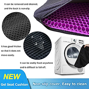 Gel Seat Cushion, Double Thick Egg Gel Cushion for Pressure Pain Relief, Breathable Wheelchair Cushion Chair Pads for Car Seat Office Chair (Voilet)