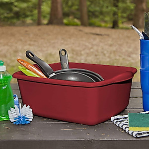 Sterilite 12QT RED Sterlite 12 Quart Dishpan Basin, 1 Pack