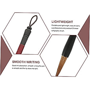 COHEALI 3pcs Langhao Writing Brush Japanese Stationery Set Calligraphy Pen Set Portable Brush Chinese Calligraphy Painting Brushes Wolf Bamboo Brushes Set Calligraphy Ink Wood Wooden Japan