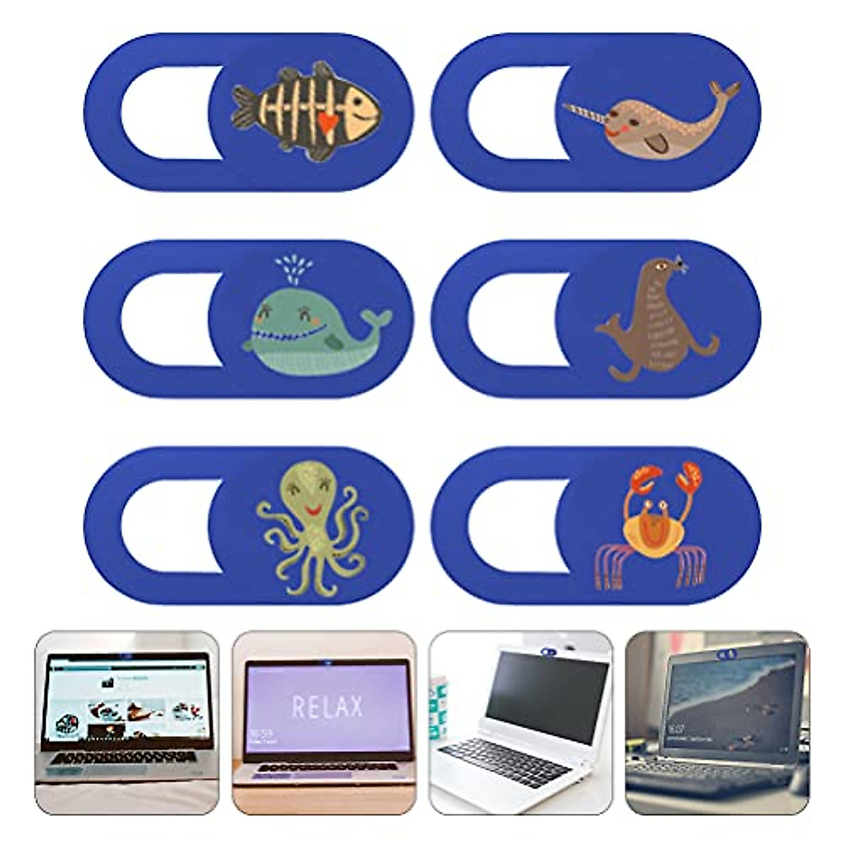 SOLUSTRE 6Pcs Lens Cover Eye Webcam Cover Slider Webcam Cover Blocker Camera Cover for Laptop Tablet Computer Camera Cover Webcam Privacy Lap Desk Webcam Slide Cover Cell abs