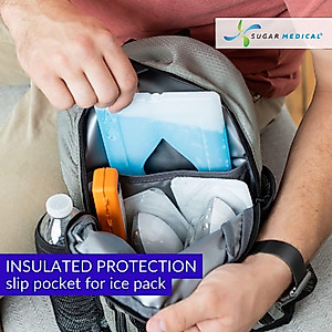 Sugar Medical - Insulated Diabetes Sling Backpack - Multi Pocket, Zip Secured Backpack w/Elastic Loops and Adjustable Straps for Diabetic Medical Supplies (Haze Grey) …
