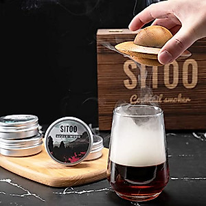 SITOO Cocktail Smoker Kit with Torch, Wood Chips for Whiskey and Bourbon - Drink Smoker for Smoke Infusion in Cocktails and Drinks - Gift for Whiskey Lover, Dad, Husband