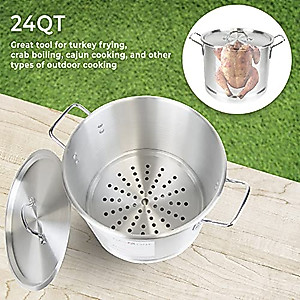 GasOne B-5155-RED Burner with Steamer Pot Turkey Fry & Tamale-with High Pressure Propane Regulator and Hose, Red QCC