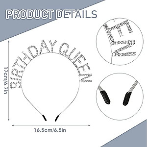 WLLHYF Birthday Queen Headband, Princess Crown Rose-Gold Rhinestone Hair Band Birthday Sash Tiaras Crystal Hair Accessories Valentine's Day Gifts for Women Girl Birthday Party Decorations