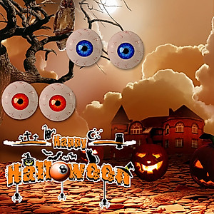 6 Pieces Halloween Inflatable Eyeball 22 Inches Halloween Theme Eyeballs Aluminum Film Crazy Inflatable Eyeball for Indoor and Outdoor Garden Yard Halloween Party Decorations, Green, Blue, Red