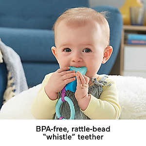 Fisher-Price Baby Toys Just for Kicks Gift Set, 3 Soccer-Themed Rattle Teether & Crinkle Activities for Developmental Play Newborns Ages 0+ Months