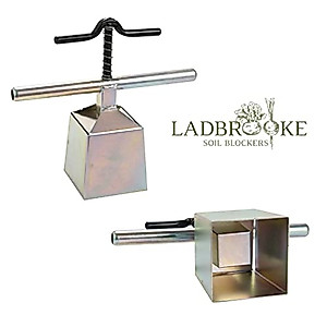 Ladbrooke Genuine Soil Block Maker - 6-Pc. Master Grower Nesting System Includes Maxi, Mini 4, Micro 20, Cubic Inserts, 1" Seed Dibbles, and Grow Tweezers, Made in England