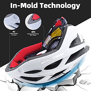Bike Helmet, Basecamp Bicycle Helmet with Rear Light & Detachable Magnetic Goggles Lightweight Cycling Helmet Adjustable for Adult Men Women Mountain & Road (BC-069)