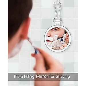 MIRORA Hand Held Mirror, Double-Sided 1X/10X Magnifying Makeup Mirror, Handheld Foldable Table and Travel Usage (Round 5inch)