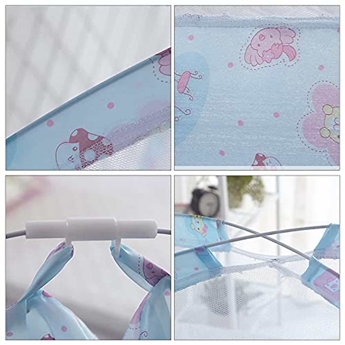 Crib Mosquito Net Breathable Crib Netting Canopy Universal Size Crib Tent Foldable Protection Mesh Net Cover Arched Crib Bug Netting Full Cover Easy Installation