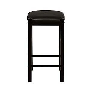 Linon Tifton Three Piece Wood Faux Marble Tavern Set in Black