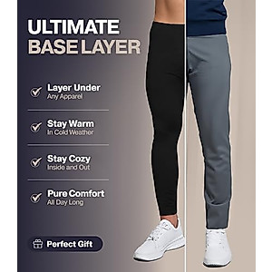 Thermajohn Mens Thermal Underwear Set Pants Long Johns Bottoms Thermal Leggings for Men Extreme Cold(Black, Charcoal, X-Large)