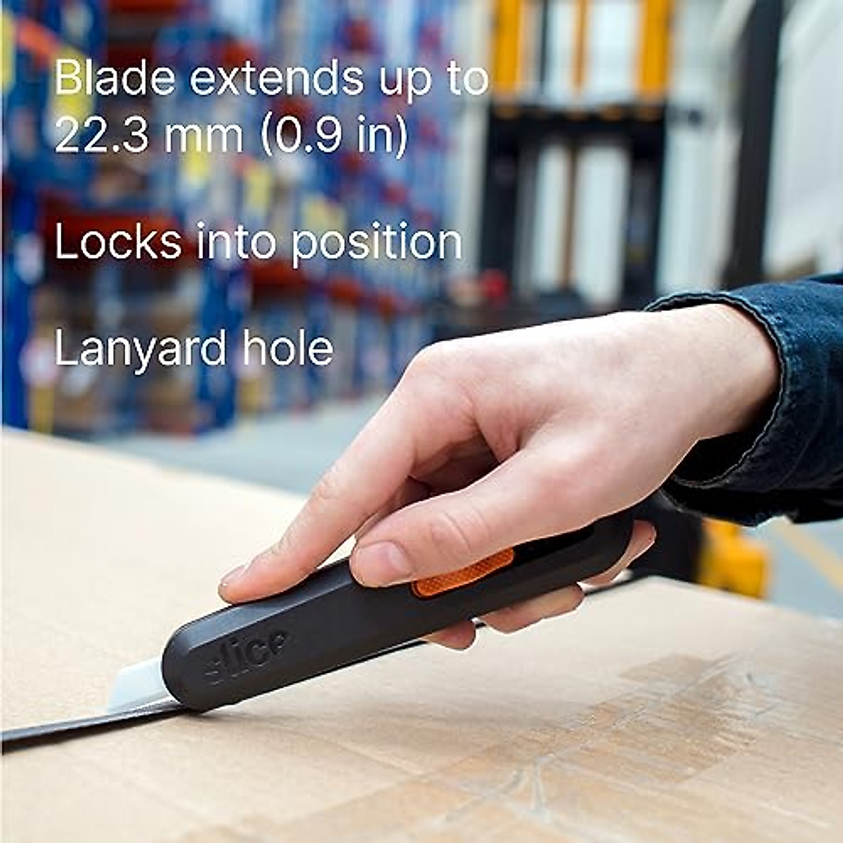 Slice 10554 Auto Retract Utility Knife, Finger Friendly, Safe Ceramic Blade Retracts Automatically, Lasts 11x Longer Than Steel, 1 Pack, Green