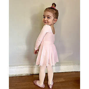 Stelle Ballet Leotards for Girls Long Sleeve Toddler Dance Leotard Outfits with Skirt Classic(Little/Big Kid) (Ballet Pink,5T)