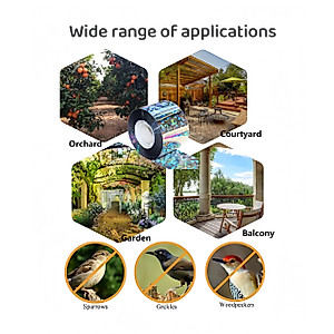 SATONBEYI 1 Roll Bird Scare Tape Ribbon,2 Inch*200 Ft Bird Tape for Outside,Easy Use Bird Reflective Tape for Garden, Orchard,Farmor Courtyard(Silver)