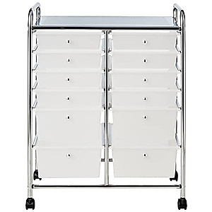 Whitmor Chrome and Plastic 12-Drawer Storage Cart