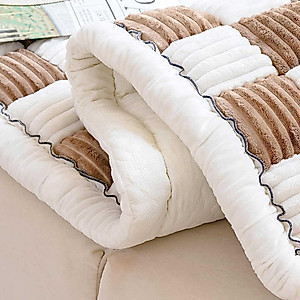 Large Plaid Square Pet Mat Bed Couch Cover - Waterproof Blanket Dog Bed Cover Pet Blanket for Large Dogs - Funnyfuzzy Cream-Coloured - Funny Fuzzy Couch Cover