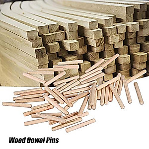 Entatial M8 Wooden Dowel Pins, Practice Fine Workmanship Wood Dowels Reliable Connection Solid Design for Household(M8*60(50PCS))