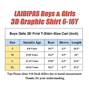 LAIDIPAS Boys Dinosaur Shirts Unisex Cool Graphic Kids T-Shirts 3D Animal Tees for Girls 8-10 Years