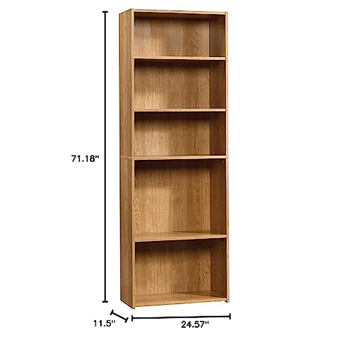 Sauder Beginnings 5-Shelf Bookcase, Highland Oak finish