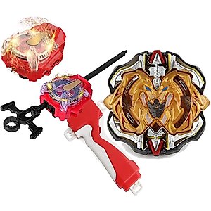 Bey Battle Burst Blade Evolution Turbo B-115 Booster Archer Hercules.13ET Red Sparking Left & Right Launcher Handle Grip Starter Set Gaming Tops God Bay Lr Beylauncher Spinning Toy Gift for Boys Teens