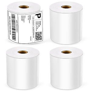 LotFancy 4x6 Thermal Labels, 1000 Shipping Labels, 4 Rolls-250 Labels per Roll, Perforated White Mailing Postage Labels for Rollo, Zebra (NOT for DYMO)