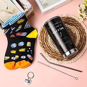 Funny Get Well Soon Gift Baskets for Men After Surgery,20oz Hospital Tumbler At Least You Don't Have to Wear a Cone Tumbler Comes With Keychain and Socks Surgery Recovery Feel Better Cheer up Gifts