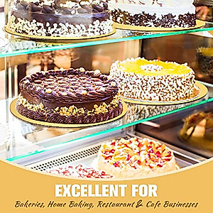 50 Pack Round Cake Boards 8" Gold Circle Cake Base Cardboard Cake Round Grease Proof Disposable Cardboard for Baking Cake Pizza