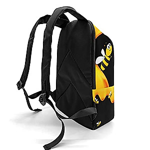 Bumble Bees Honey Drips Black Yellow Personalized Casual Backpack,Custom College School Travel with Name Daypack Laptop 17 Inch for Boys Girs