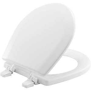 BEMIS TC50TTA 000 MARINE Toilet Seat, Durable Enameled Wood, 14.5"L x 13"W, White, 1 Pack