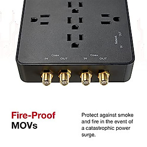 Rocketfish 12-Outlet/2-USB Surge Protector Strip - Provides Protection & Convenient Mobile Phone Charging - Black