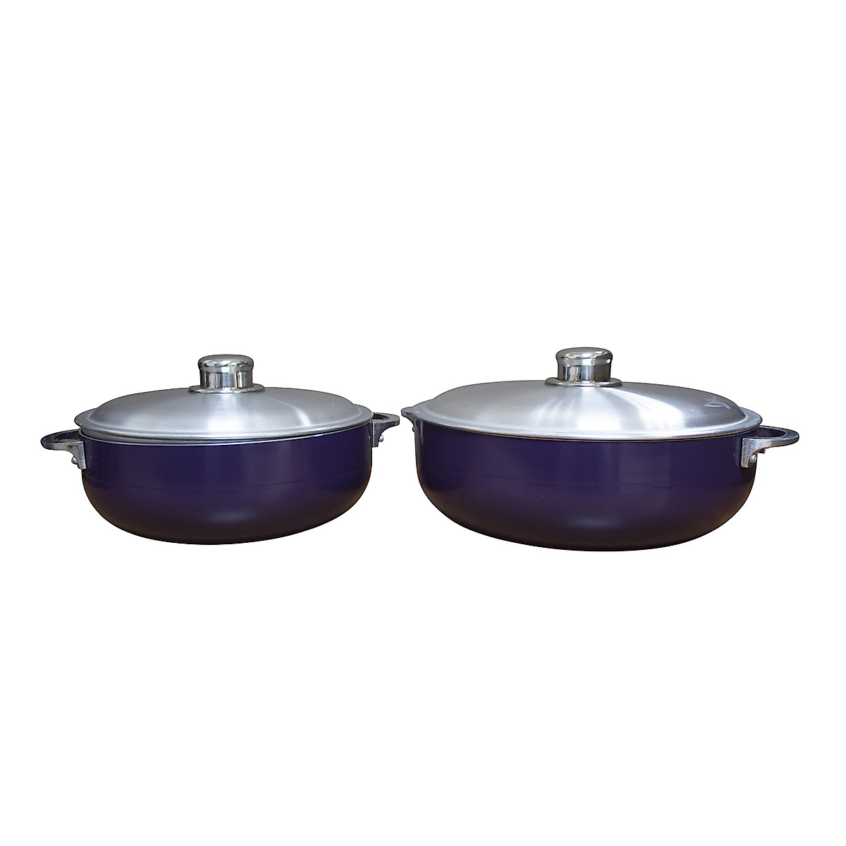 IMUSA USA 2 Piece Purple Caldero (Dutch Oven Set with Aluminum Lid (4.4Qt, 6.9Qt) Oven Safe
