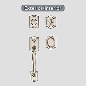 Baldwin Wesley, Front Entry Handleset with Interior Knob, Featuring SmartKey Deadbolt Re-Key Technology and Microban Protection, in Satin Nickel