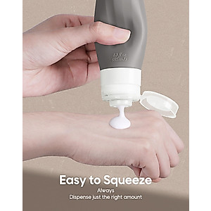 Morfone 16 Pack Silicone Travel Bottles Set for Toiletries TSA Approved Travel Containers Leakproof Squeezable Refillable Travel Accessories 2oz 3oz for Shampoo Conditioner Lotion Liquids (Brown)