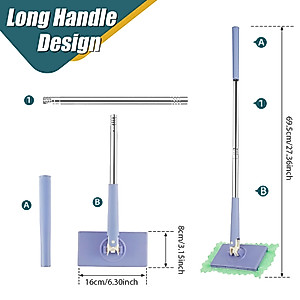 360°Rotating Microfiber Dust Mop Auto Cloth Changing Mini Mop with Face Towels Multifunctional Flat Floor Mop for Kitchen Home