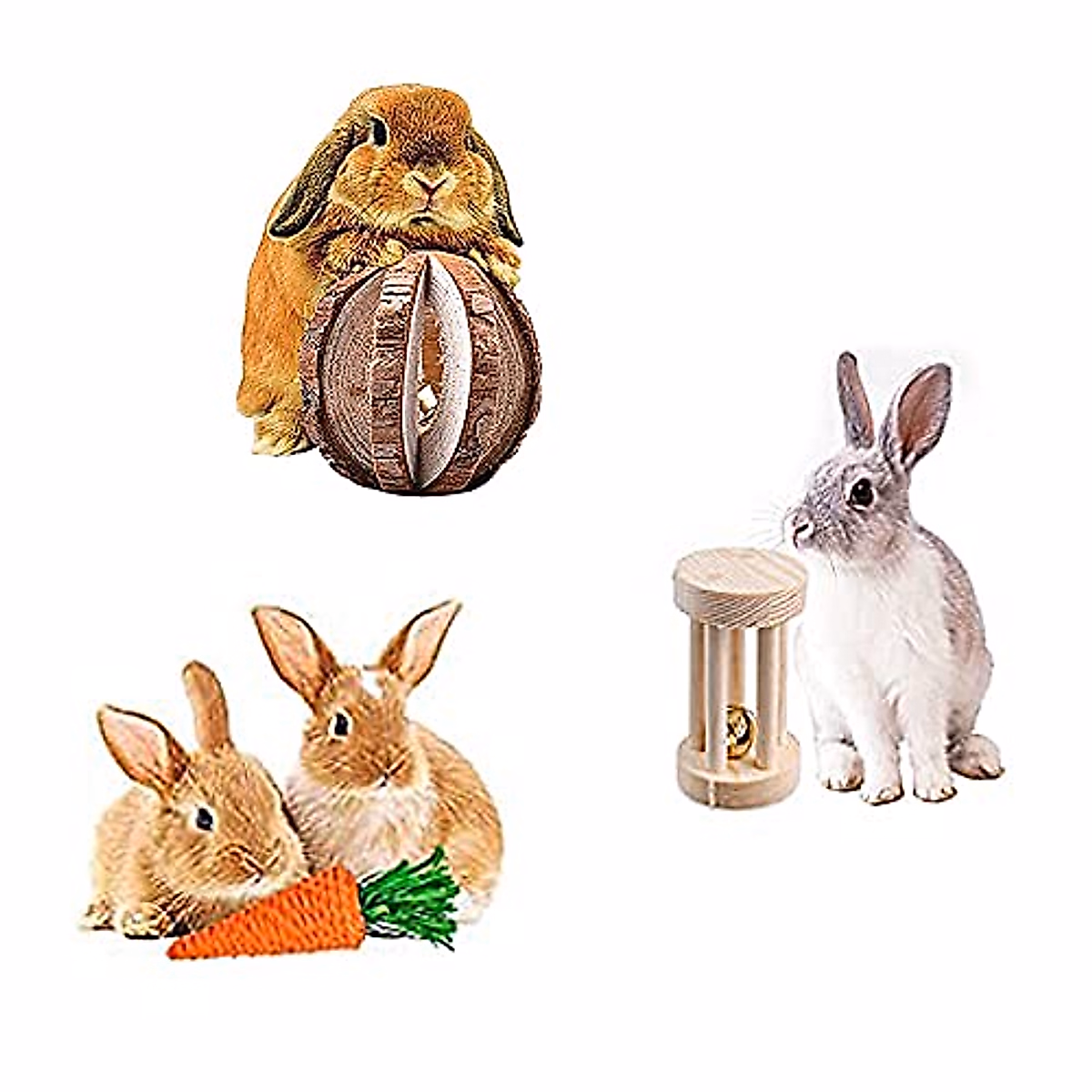 Bipily Hamster Chew Toys 12 Pack Natural Wooden Pet Toy Small Pets Teeth Care