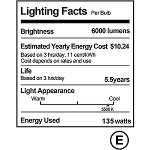 2Pcs 135W Light Bulb 5500K CFL Roas Daylight Spiral Softbox Lighting Kit Bulb in E27/E26 Socket for Photography Photo Box (85w-2p), 135w-2p