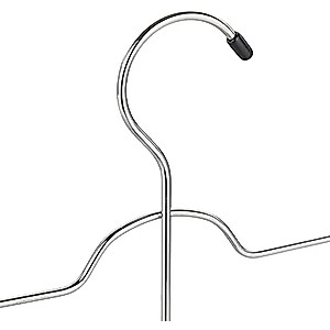 HAIZLUOP 4 Tier Skirt Hangers, Space Saving Pants Hangers with Adjustable Clips for Organizing Pencil Skirts, Short Pants, Leggings, Metal Construction, Chrome