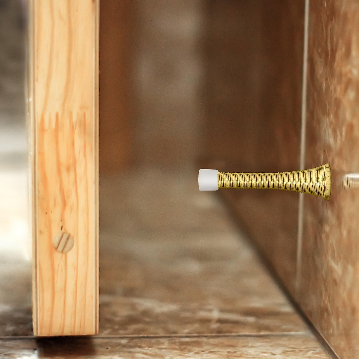 Design House 181693 Spring Door Stop, 10-Pack, Polished Brass