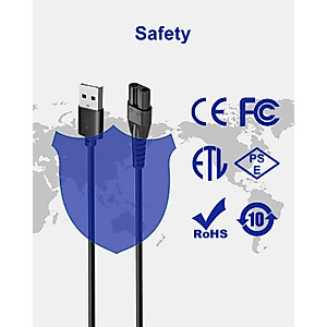 5V Charger Compatible with AREYZIN Body Hair Trimmer, uijino USB Charging Cable for AREYZIN Bikini Trimmer Women Ball Trimmer for Men Electric Shaver Razor Groomer, 2 Cleaning Brush, 3.9ft Power Cord
